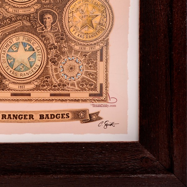 Buy Texas Ranger Badges Print Framed - Texas History Store
