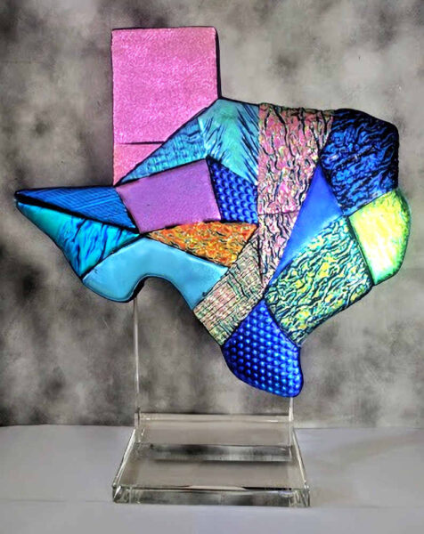 Buy Texas Map Art Glass Desk Sculpture XL 12 inch